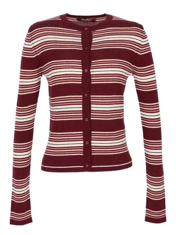 Max Mara Striped Ribbed-knit Cardigan - No