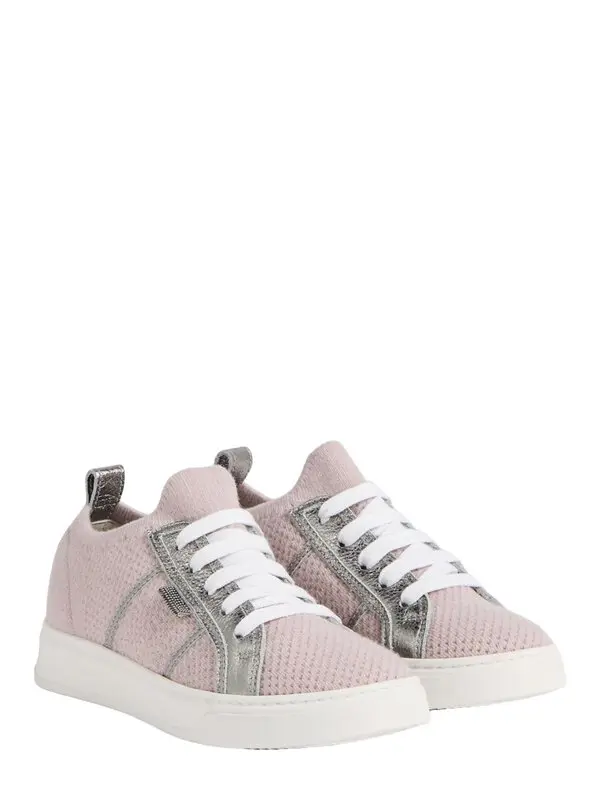 Brunello Cucinelli Monili Detail Panelled Sneakers - Light Pink