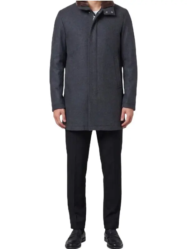 Herno Padded Jacket With Detachable Faux Fur Collar - Grey