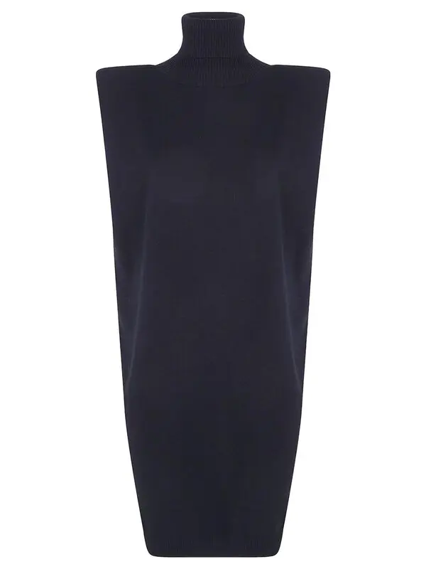TWINSET Sleeveless High-neck Knit Dress - Black
