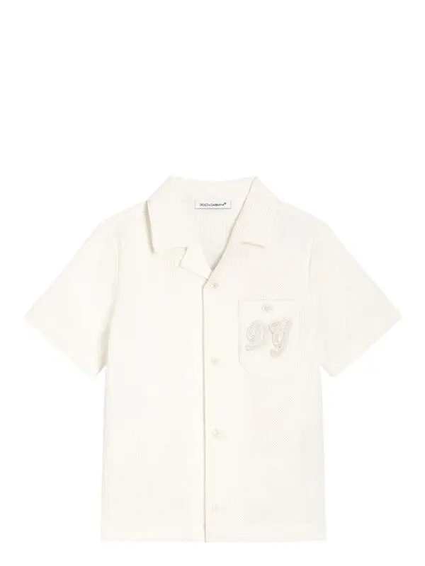 Dolce & Gabbana Cotton Waffle Shirt - White