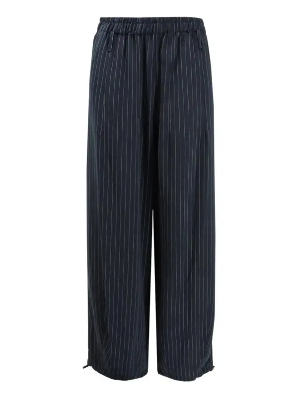 THE FRANKIE SHOP Oakdale Pinstriped Wide-leg Trousers - Black