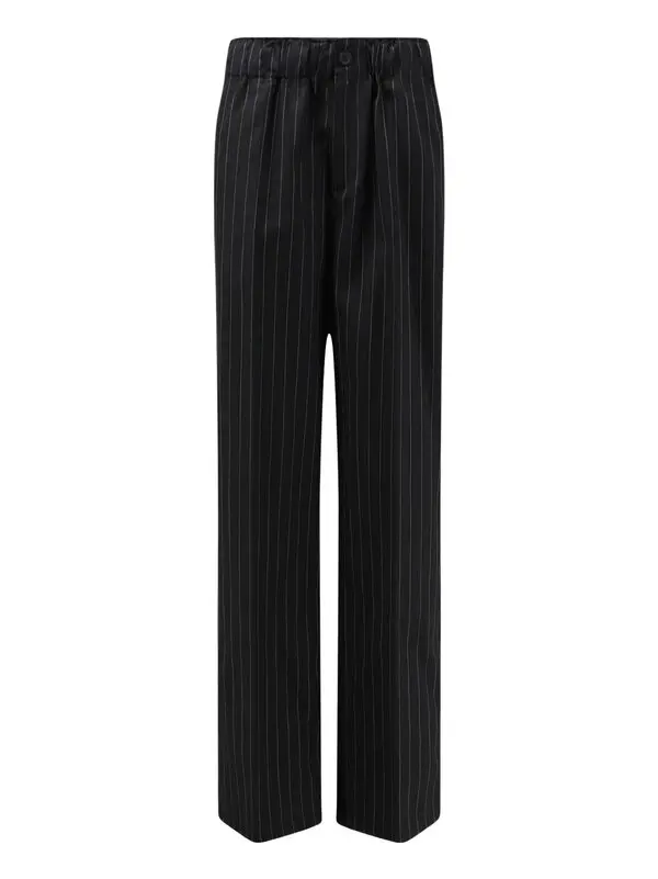 SEMICOUTURE Pinstripe Wide-leg Tailored Pants - Black