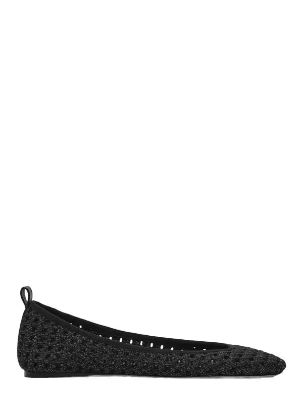 Marc Jacobs Crochet Lace Up Ballerina Flats - Onyx