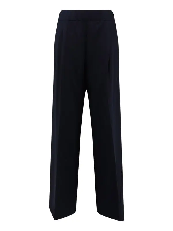 SEMICOUTURE High-waist Flared Virgin Wool Blend Pants - Black