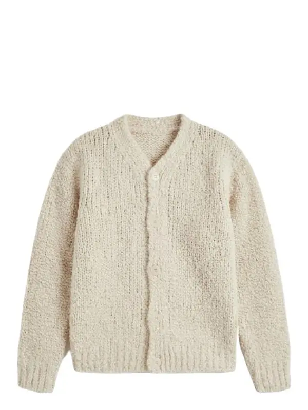 SUNFLOWER Long Sleeve V-neck Cardigan - Ecru