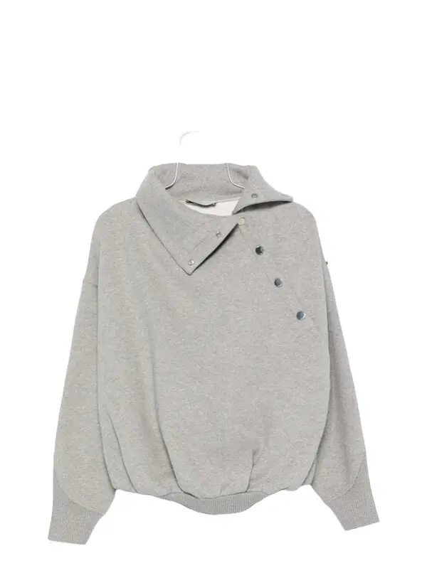 Sportmax Asymmetrical High Neck Sweatshirt - Grey