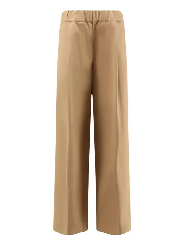 SEMICOUTURE High-waist Wide-leg Cotton-blend Trousers - Yellow