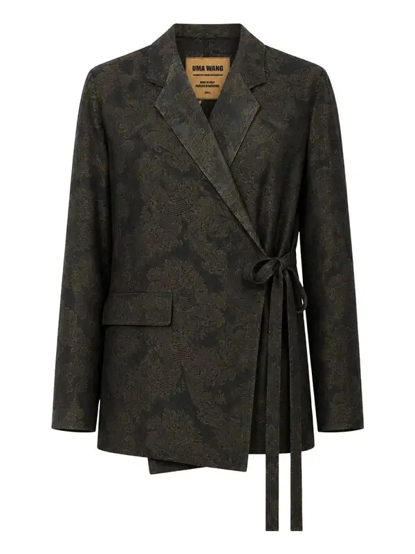 UMA WANG Long Sleeve Jacquard Tie Jacket - No
