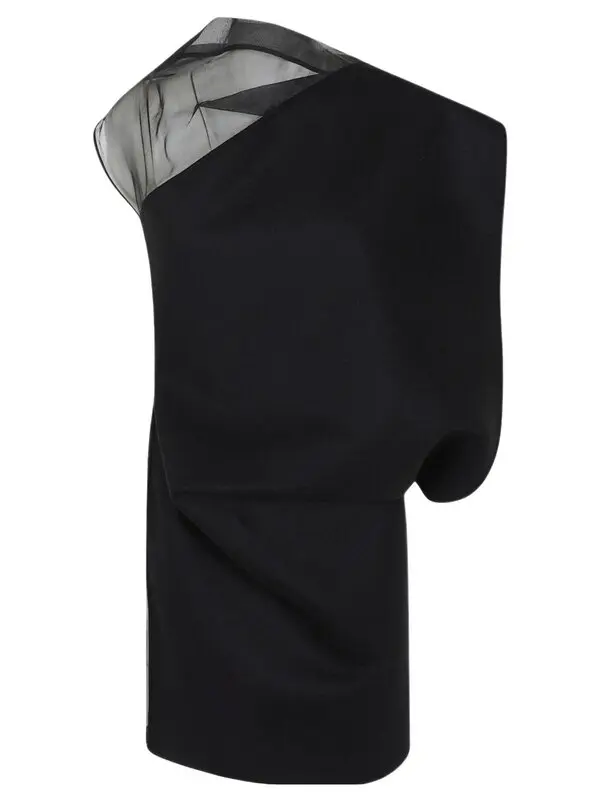 Sportmax Asymmetric Draped Midi Dress - Black