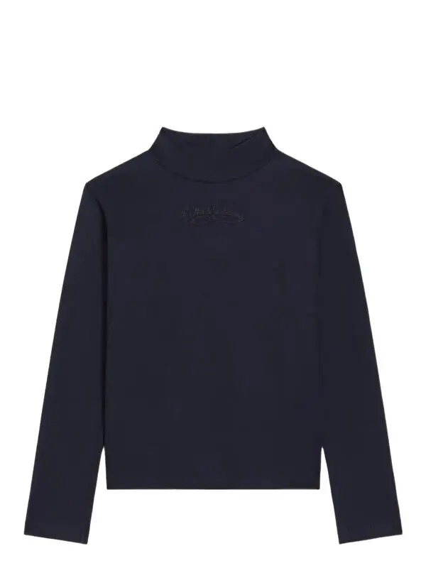 Dolce & Gabbana Interlock Turtleneck With Embroidery - Deep Blue