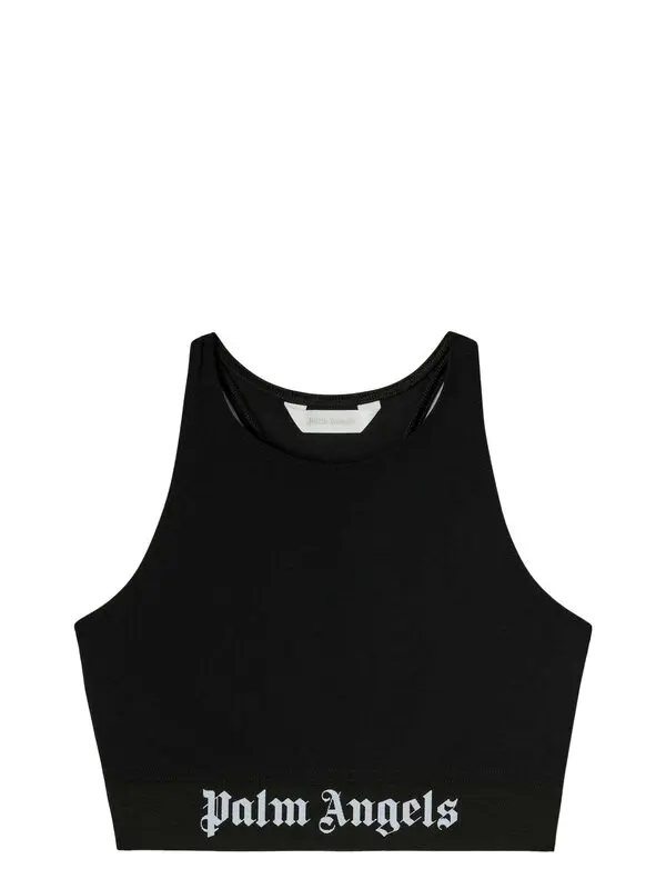 Palm Angels Cropped Strappy Tank Top - No
