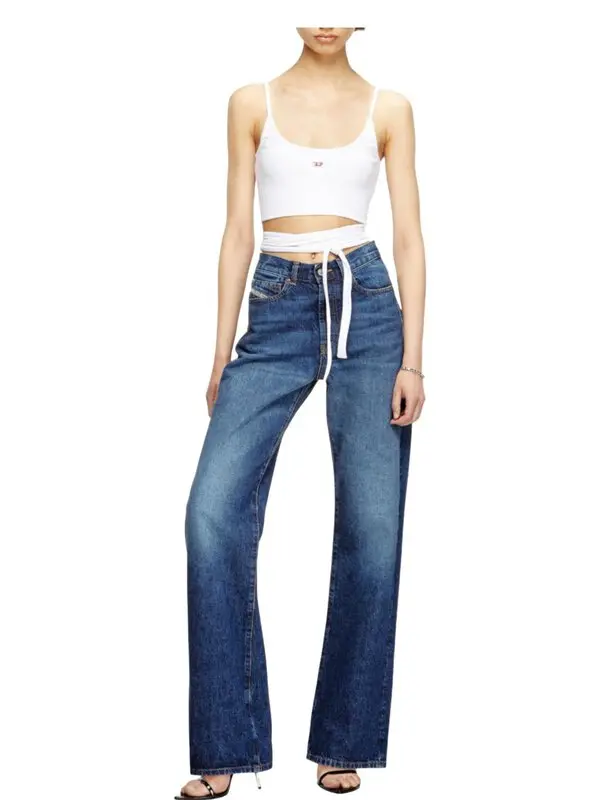 DIESEL® High Waist Straight Leg Jeans - Blue