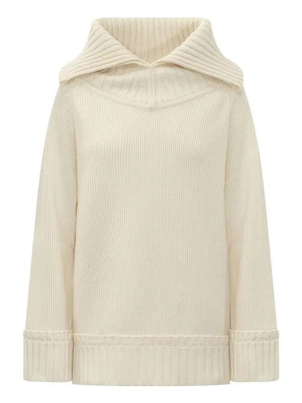 Victoria Beckham Wide Collar Knitted Sweater - Nude