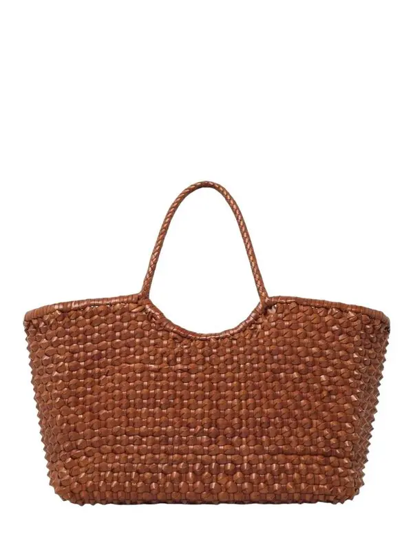 Dragon Diffusion Nantucket Cactus Woven Top Handle Bag - Brown