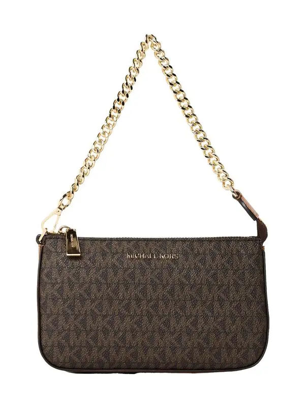 Michael Kors Signature Monogram Chain Clutch Bag - Black
