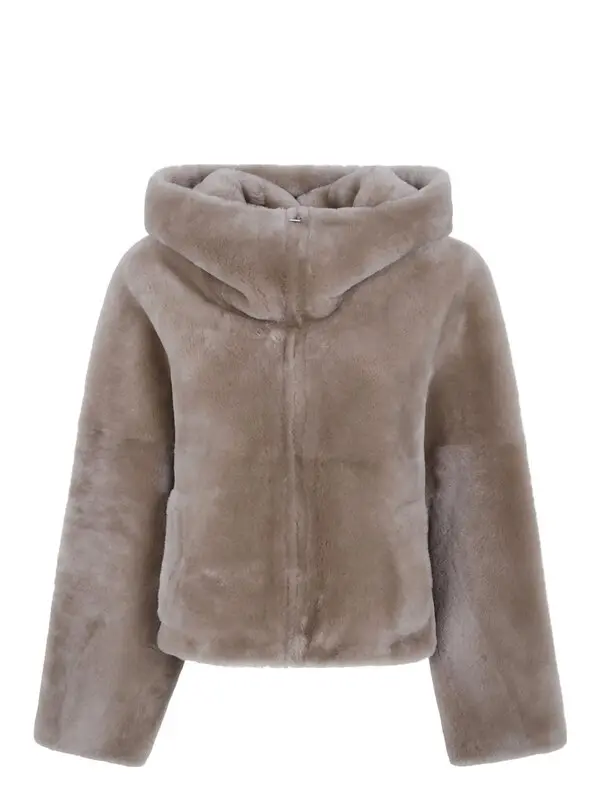 BLANCHA Hooded Zip-up Wool-lined Jacket - Hazelnut