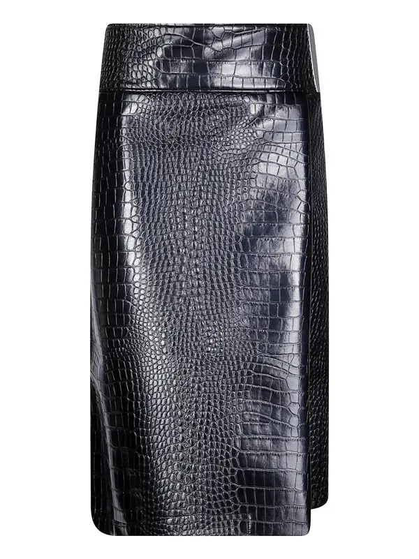 Sportmax Aquile Embossed Midi Skirt - Black