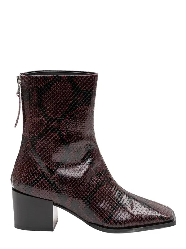 AeydĒ Square-toe Ankle Boots - Burgundy