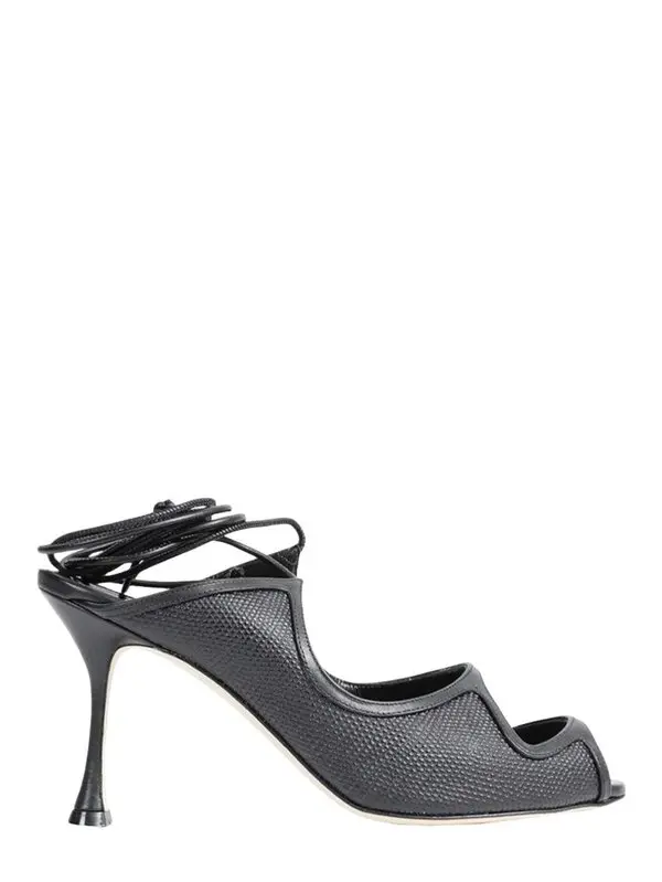 Manolo Blahnik Cut-out Stiletto Sandals - Black