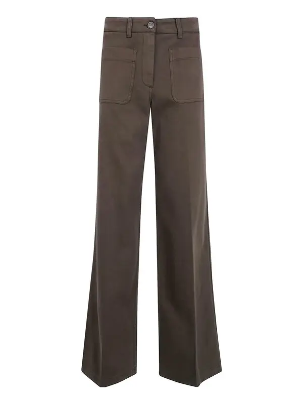Etro Wide-leg Stretch-cotton Denim Jeans - Dark Olive