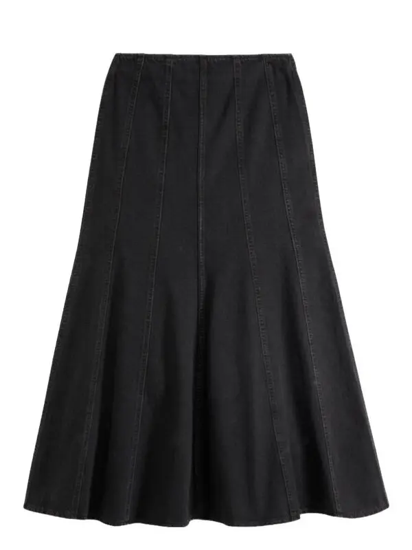 LEVI'S Seamed Flare Denim Skirt - Black