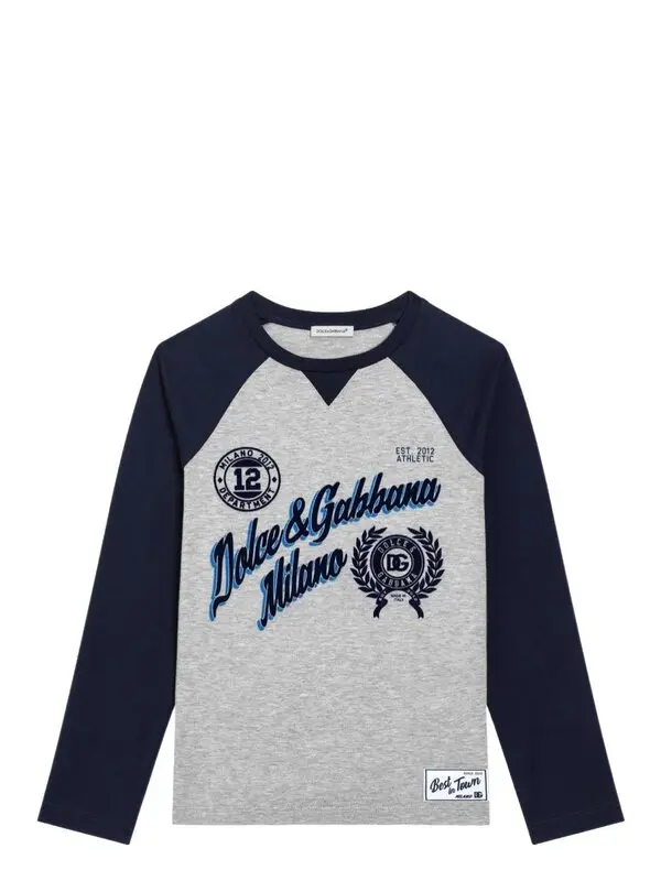 Dolce & Gabbana Logo-print Long Sleeve T-shirt - Grey