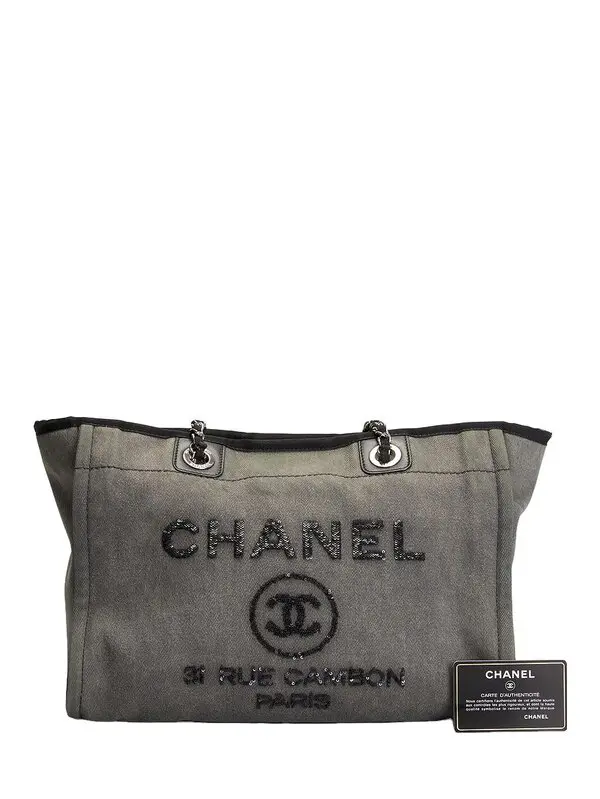 FWRD RENEW Chanel Medium Deauville Tote Bag - Grey