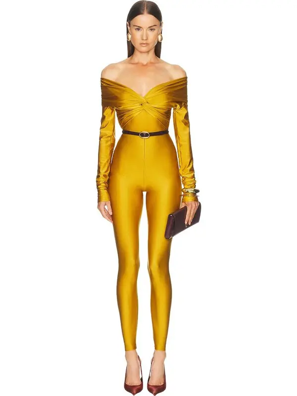 Andamane Kendall Off Shoulder Bodysuit - Amber