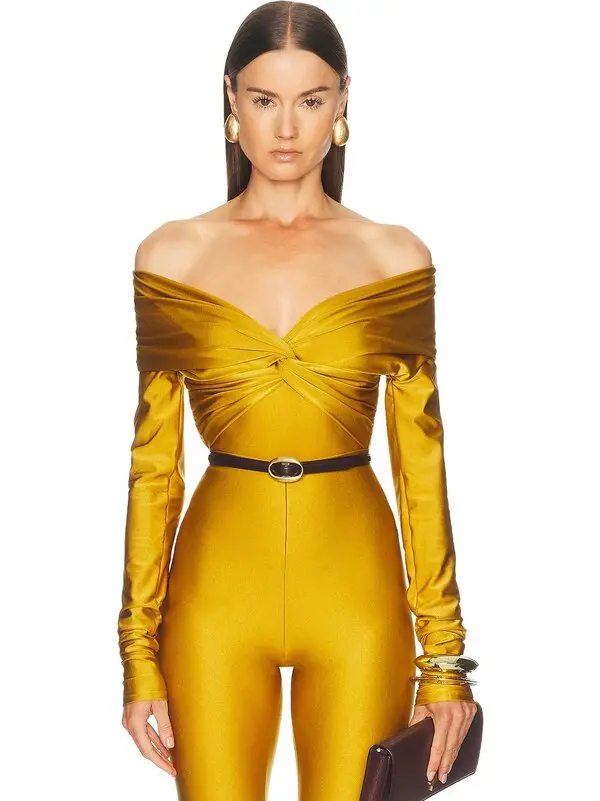 Andamane Kendall Off Shoulder Bodysuit - Amber