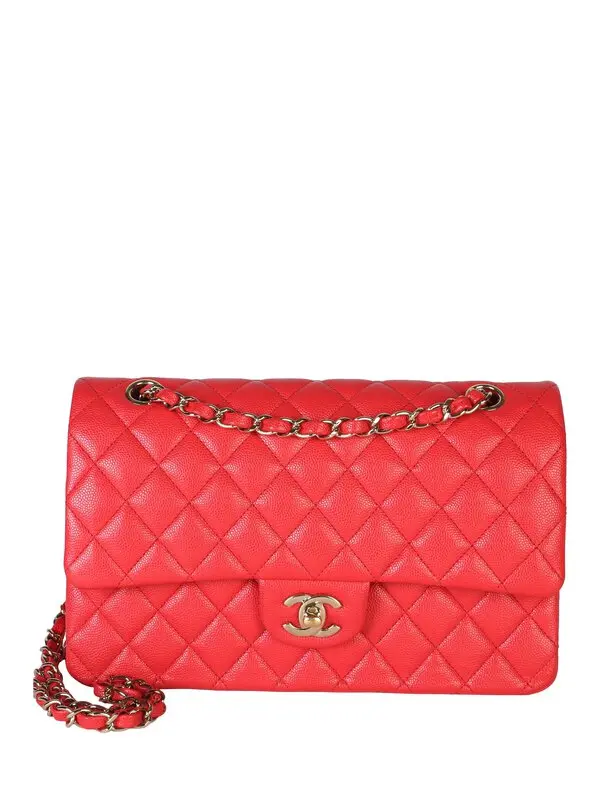 Chanel Quilted Caviar Classic Double Flap Bag - Red