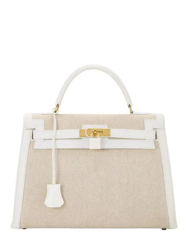Hermès Toile Sellier Kelly 32 - White