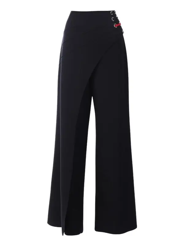 LUNA FASHION HOUSE Greta Navy Wide Leg Trousers - Blue