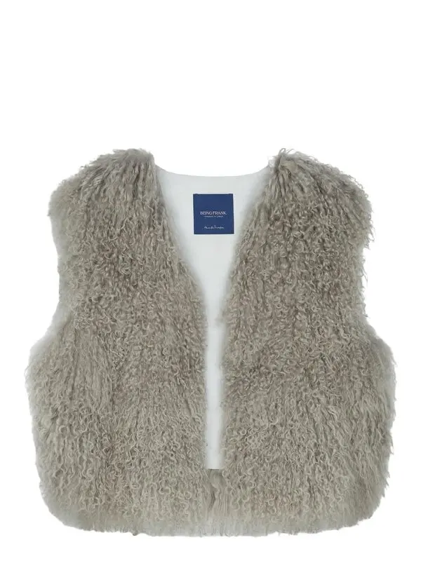 AMANDA THOMPSON COUTURE Colette Gilet In Mongolian Sheepskin - Grey