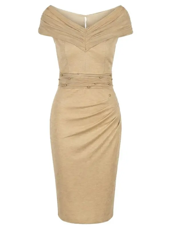LUNA FASHION HOUSE Off-shoulder Cocktail Dress - Yellow