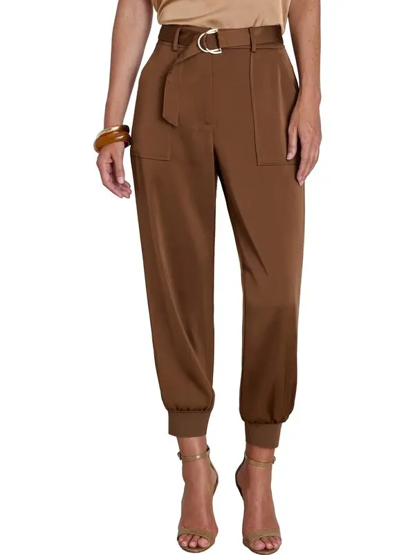 THE NOLI SHOP Adrienne Satin Cargo Pant - Java
