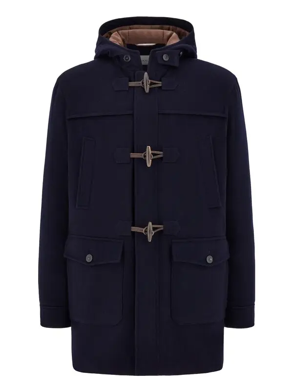 Canali Wool And Cashmere Duffle Coat - Blue
