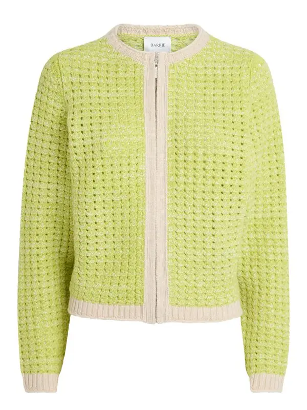 BARRIE Cashmere-wool Zip-up Cardigan - Green