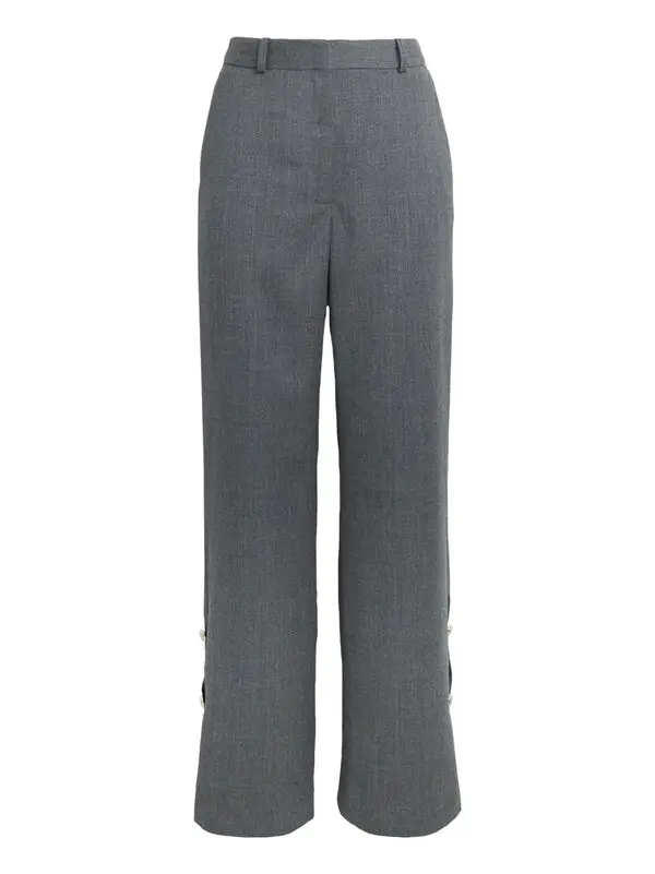 Claudie Pierlot Virgin Wool Trousers With Button Detail - Grey