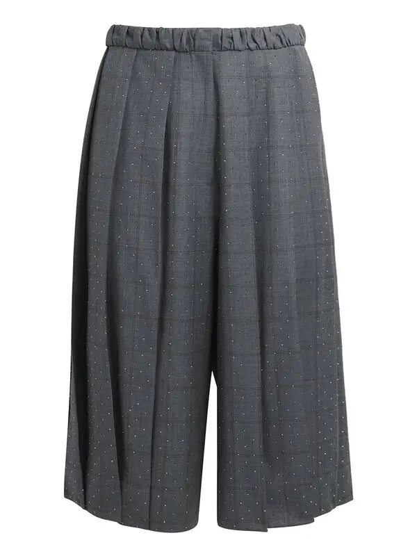 Sandro Wool Embellished Pleated Culottes - Black