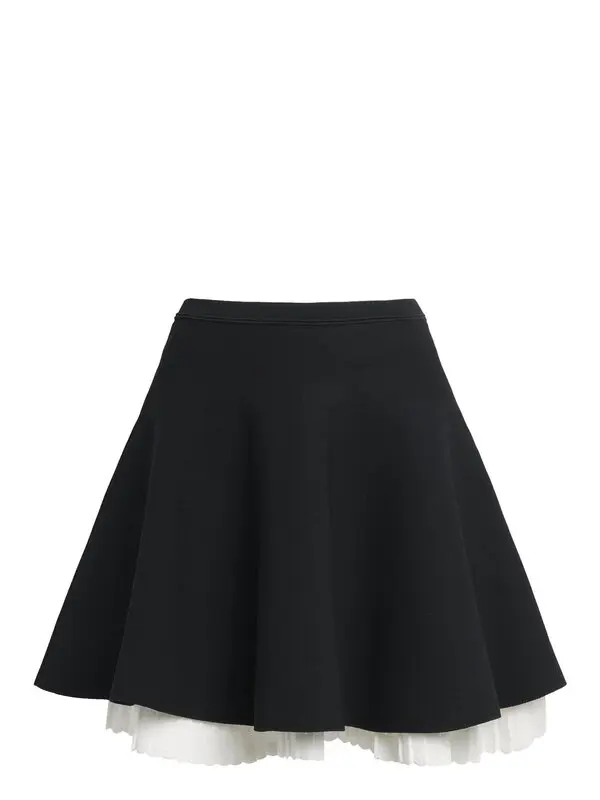 Sandro Two-tone Pleated Mini Skirt - Black