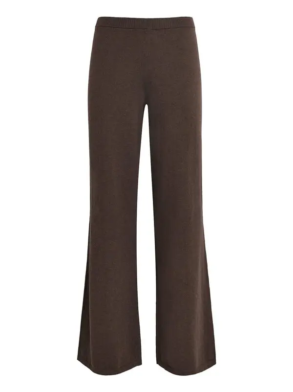 Eterne Cashmere-cotton Wide-leg Sweatpants - Brown