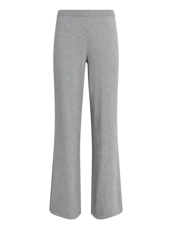 Eterne Cashmere-cotton Wide-leg Sweatpants - Grey