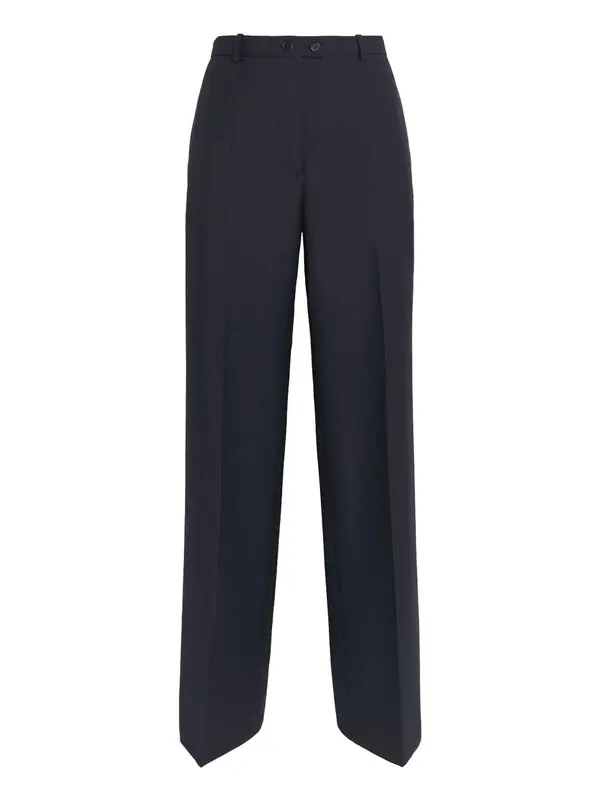 JIL SANDER Wool-mohair Straight Trousers - Navy