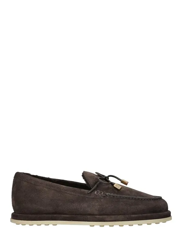 TOD'S Suede Gomma Slippers - Brown