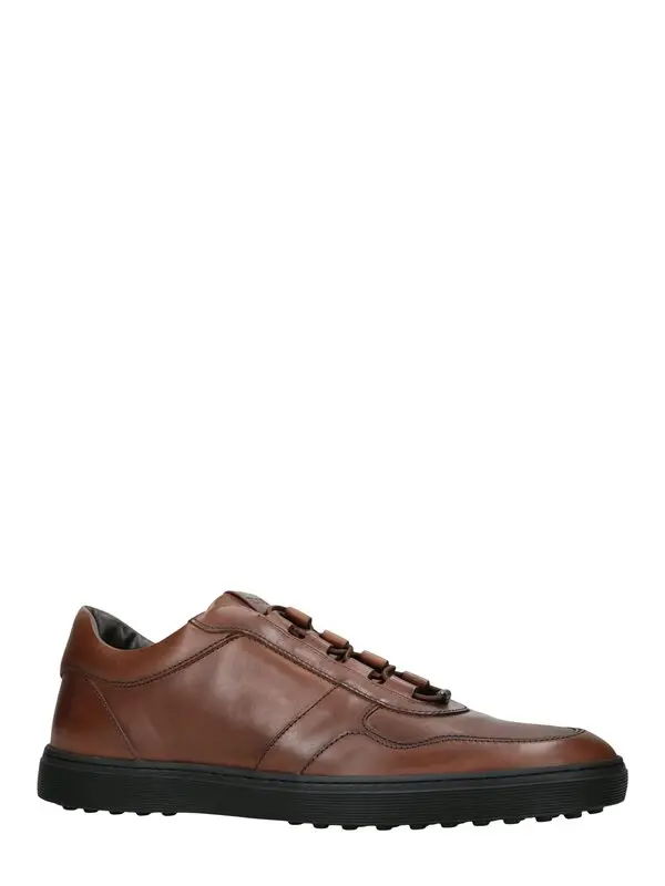 TOD'S Leather Elastic Cassetta Sneakers - Brown