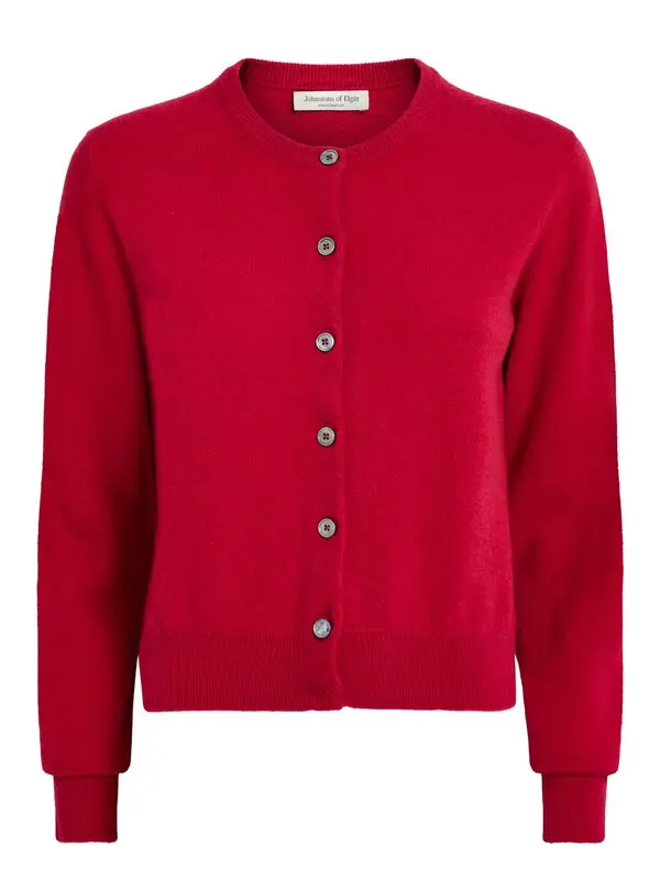 Johnstons Of Elgin Cashmere Iris Cardigan - Red