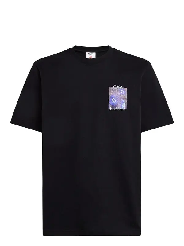 Casablanca Organic Cotton Meduse Sportive T-shirt - Black