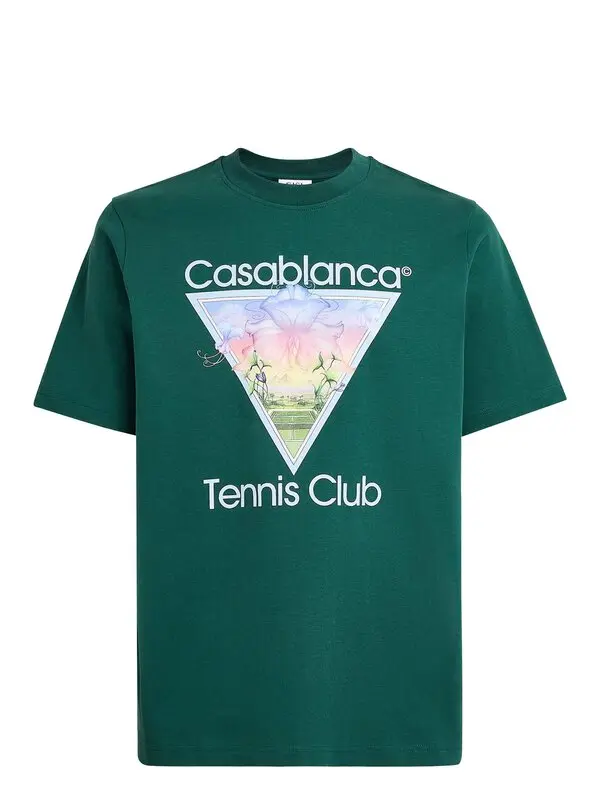 Casablanca Organic Cotton Tennis Club Icon T-shirt - Green