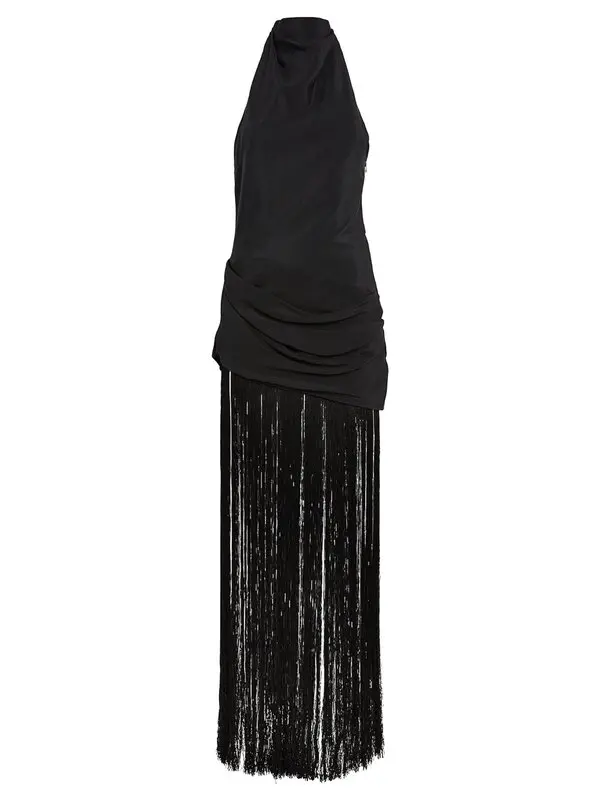Cult Gaia Noosha Fringe Maxi Dress - Black